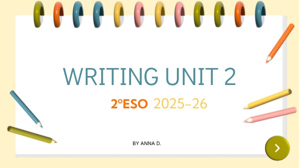 WRITING UNIT 2 2ESO | Genially