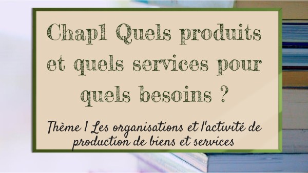 Chap1 Quels produits services pour quels besoins | Genially