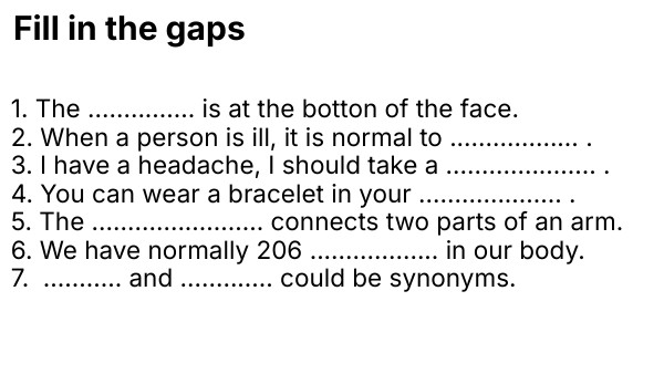 Fill in the gaps | Genially