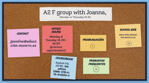 A2 F group with Joanna, | Genially