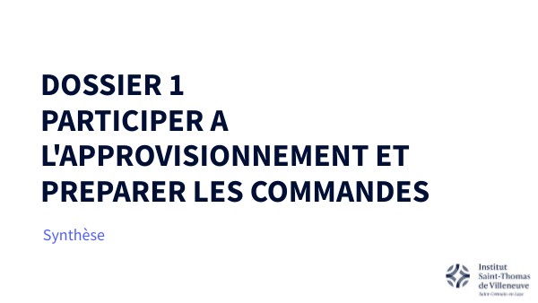 Synthèse Dossier 1 MCVA | Genially