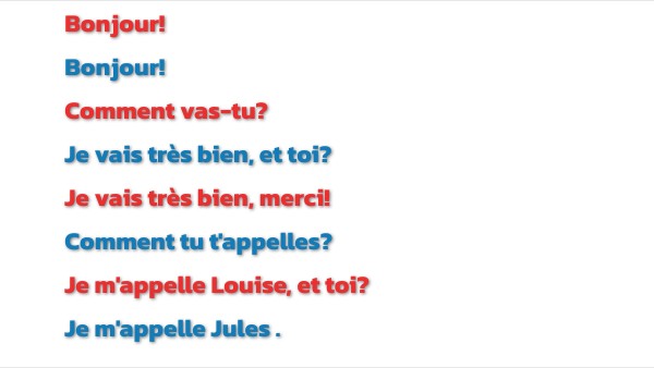 Bonjour! (dialogue) | Genially