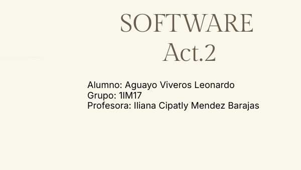 SOFTWARE Act.2 | Genially