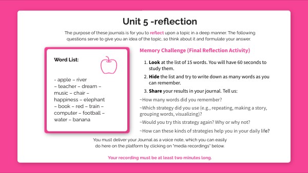 Unit 5 -reflection | Genially
