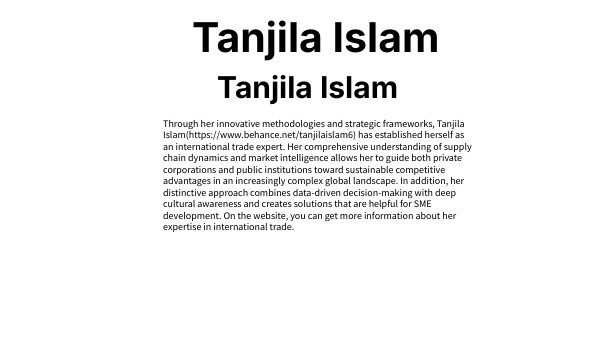 Tanjila Islam | Genially