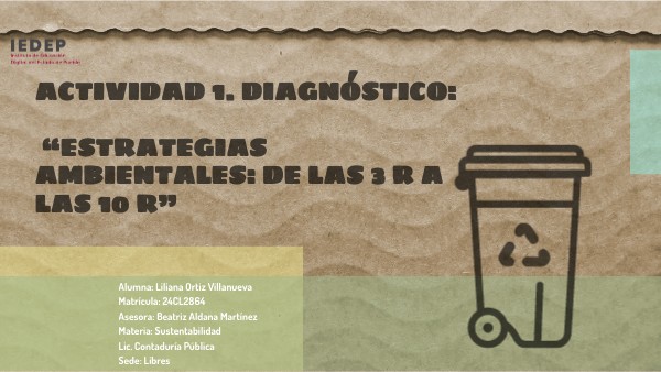 ACTIVIDAD 1. Diagnóstico: “ESTRATEGIAS AMBIENTALES: DE LAS 3 R A LAS 10 R” | Genially