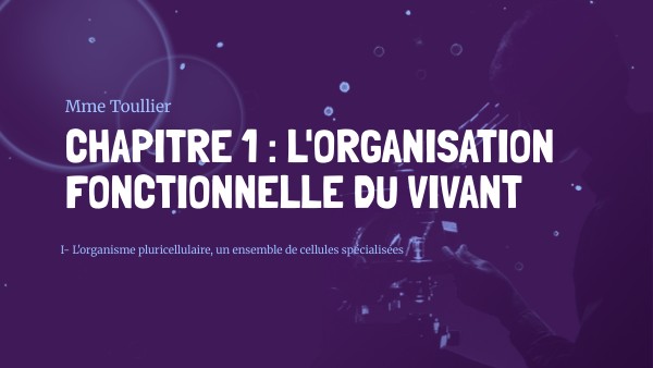 Chapitre 1 : L'organisation fonctionnelle du vivant | Genially