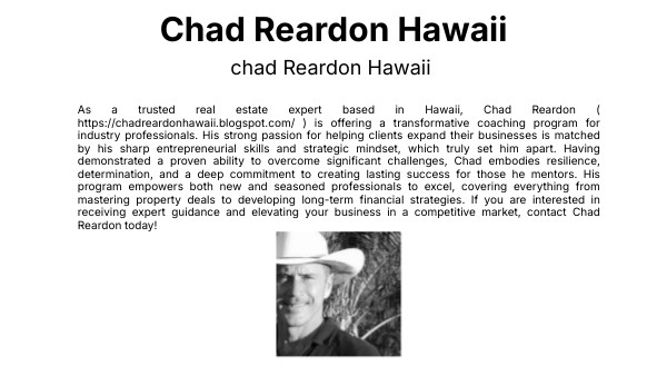 Chad Reardon Hawaii | Genially