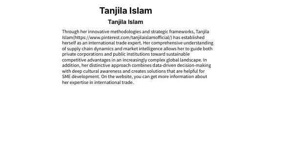 Tanjila Islam | Genially