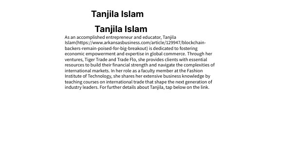 Tanjila Islam | Genially