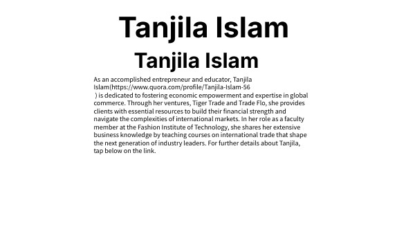 Tanjila Islam | Genially