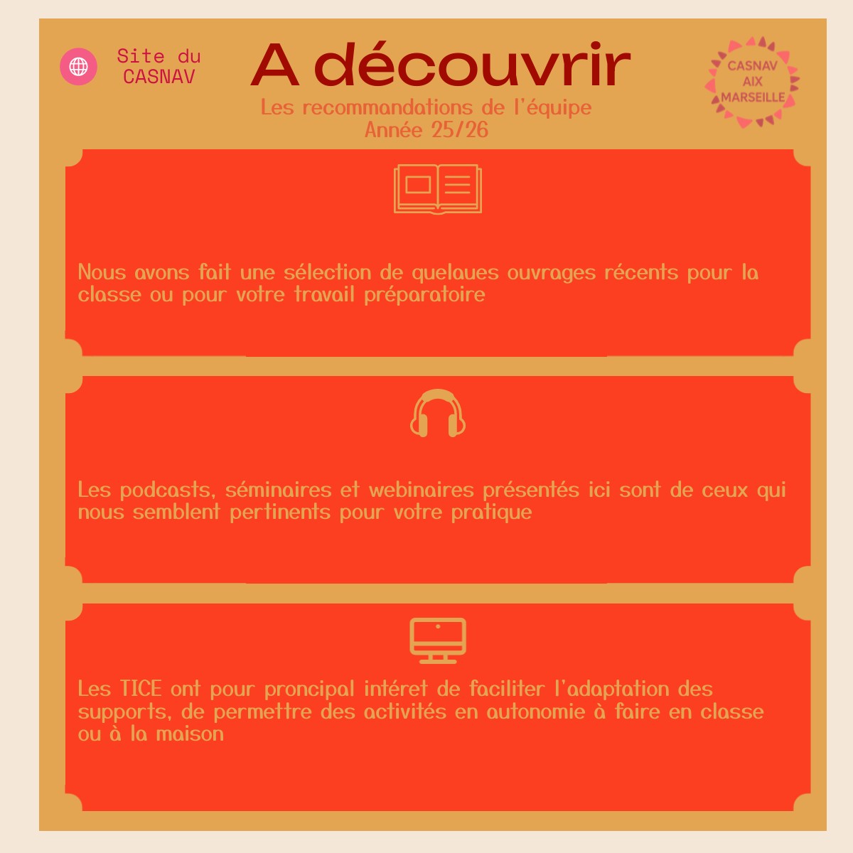 Recommandations équipe CASNAV Aix Marseille 2 | Genially