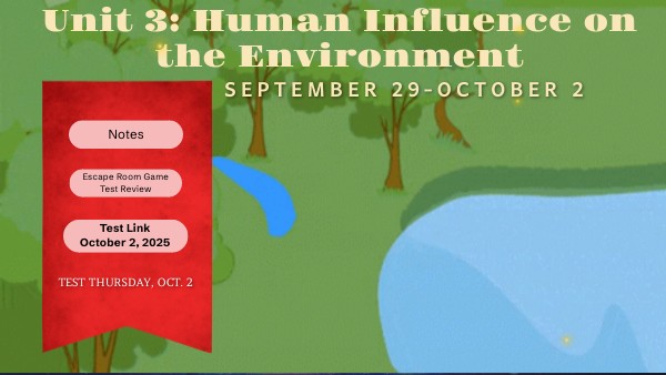 Unit 3: Humans Influence on the Environment | Genially