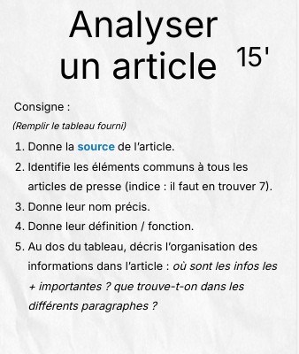 Analyser un article | Genially