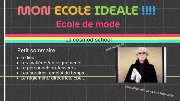 MON ECOLE IDEALE !!!! | Genially