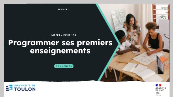 [MEEF1 - ECUE 131] Programmer ses premiers enseignements - Séance 2 ...