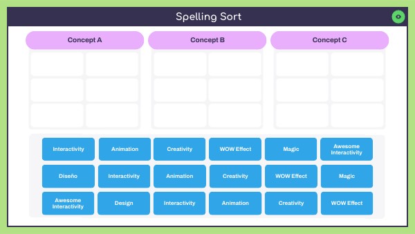 Spelling Sort | Genially