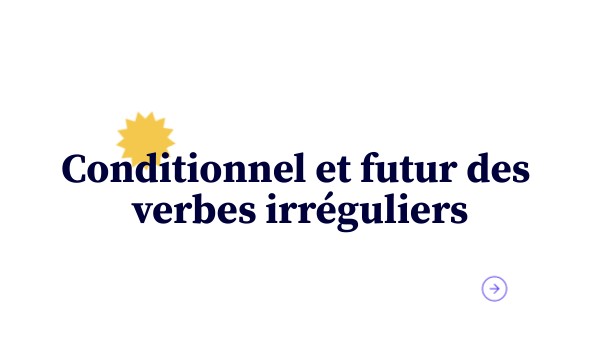 Conditionnel et futur des verbes irréguliers | Genially
