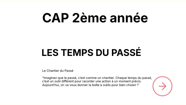 CAP 2ème année les temps du passé | Genially