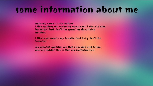 some information about me | Genially