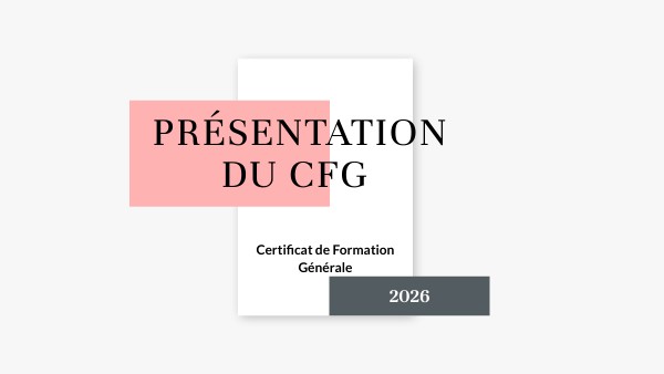 Présentation du CFG | Genially
