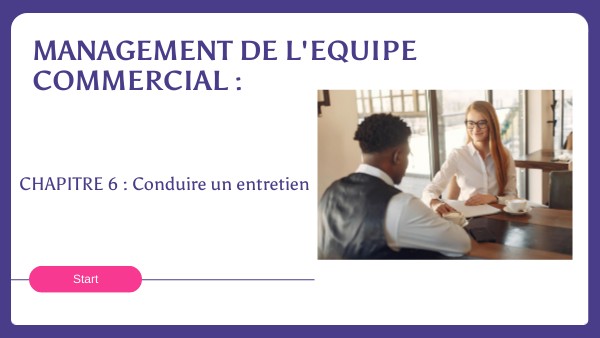 MANAGEMENT DE L'EQUIPE COMMERCIAL : | Genially