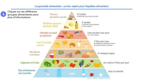 Cliquez sur les différents groupes alimentaires pour plus d ...