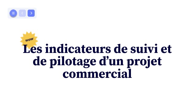 Les indicateurs de suivi et de pilotage d’un projet commercial | Genially