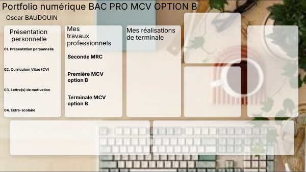 Portfolio numérique BAC PRO MCV OPTION B | Genially