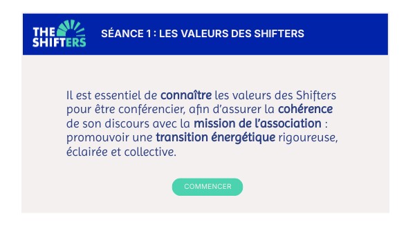 séance 1 : Les valeurs des Shifters | Genially
