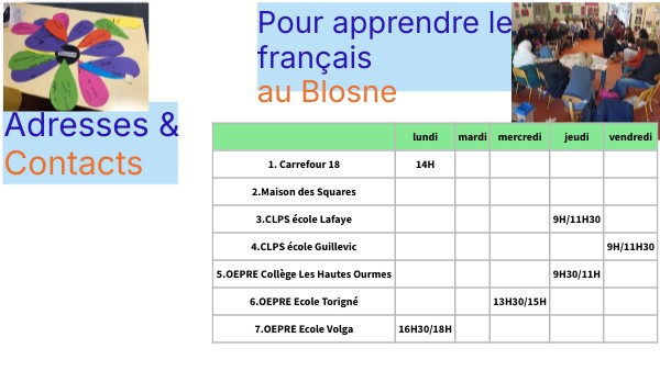 ateliers FLE Blosne | Genially