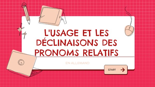 L'usage et les déclinaisons des pronoms relatifs | Genially