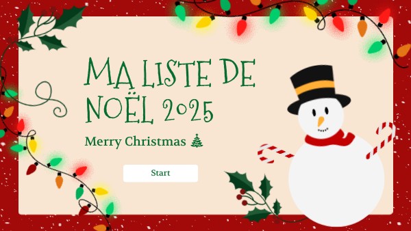 Ma liste de noël 2025 | Genially