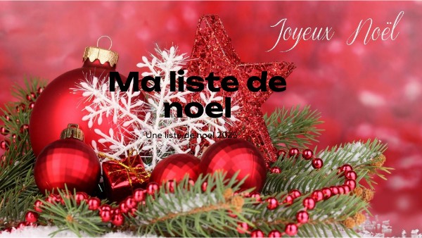 Ma liste de noel 2025 | Genially