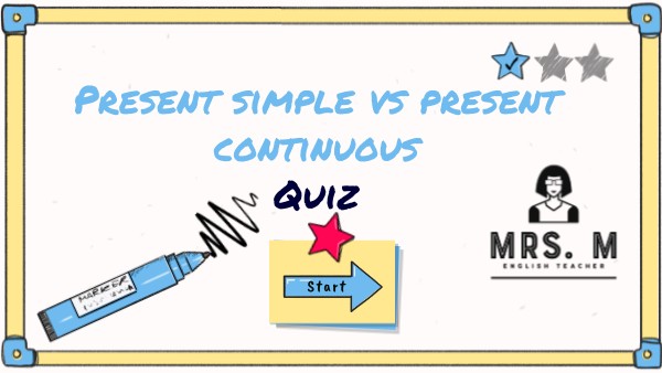Present simple vs present continuous Quiz | Genially