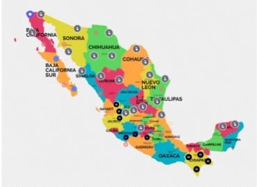 Mapa de las centrales de la CFE | Genially