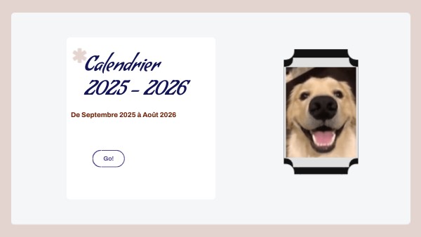 Calendrier 2025 - 2026 | Genially