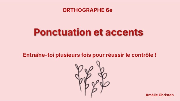 Ponctuation et accents | Genially