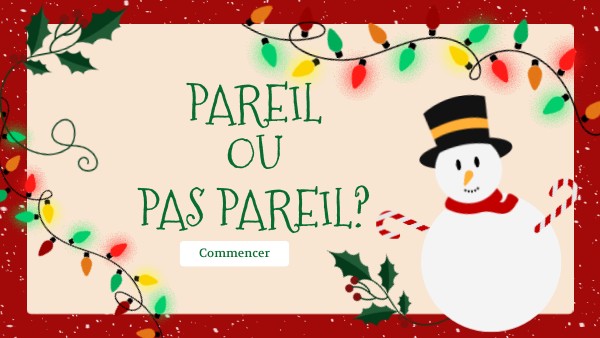 Pareil / pas pareil Noël | Genially