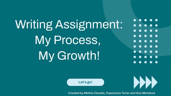 Writing Assignment: My Process, My Growth! | Genially