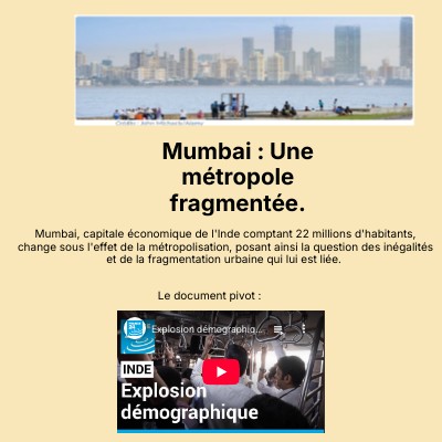 Mumbai : Une métropole fragmentée. | Genially