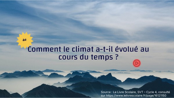 Comment le climat a-t-il évolué au cours du temps ? | Genially