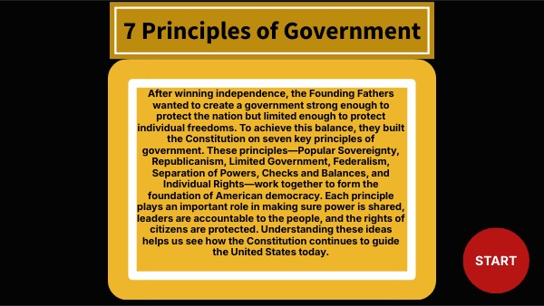 7 Principles of Government | Genially