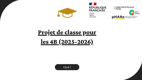 Projet de classe 4B | Genially