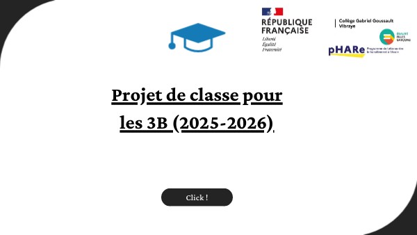Projet de classe 3B | Genially
