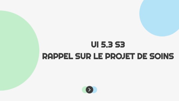 UI 5.3 S3 RAPPEL SUR LE PROJET DE SOINS | Genially