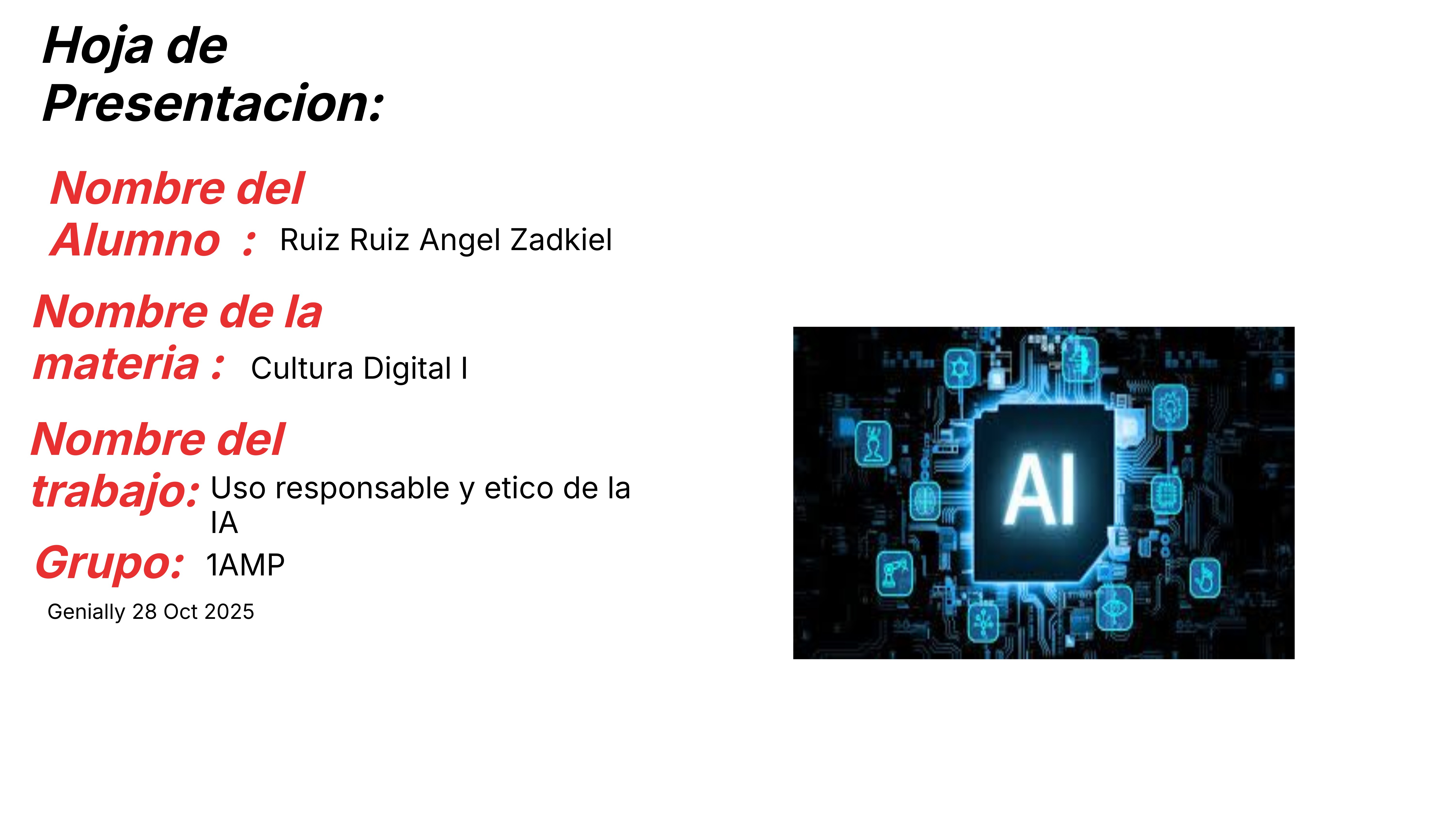 Hoja de Presentacion: | Genially