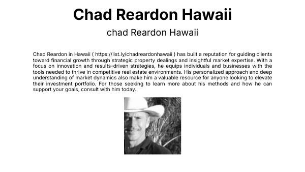 Chad Reardon Hawaii | Genially