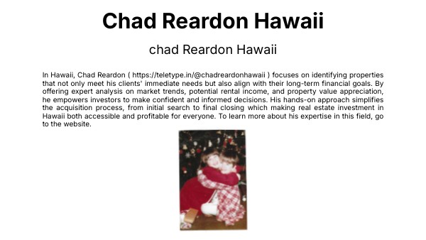 Chad Reardon Hawaii | Genially