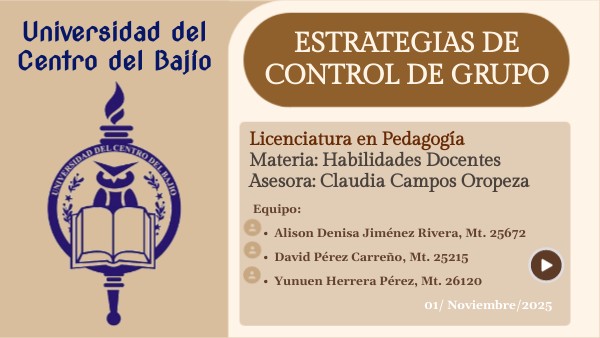 ESTRATEGIAS DE CONTROL DE GRUPO | Genially